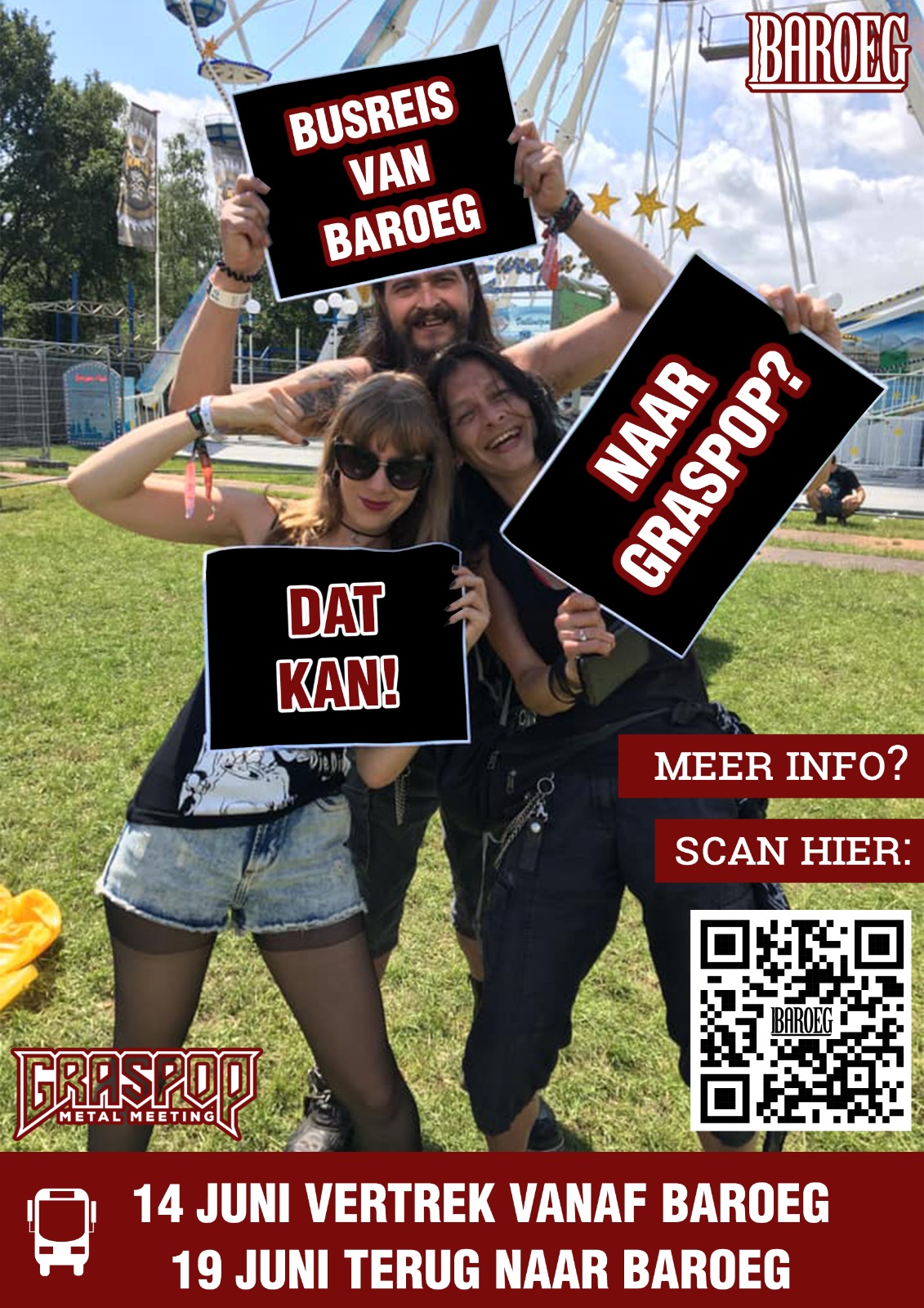 Busreis van Baroeg naar Graspop - Poppodium Baroeg Rotterdam